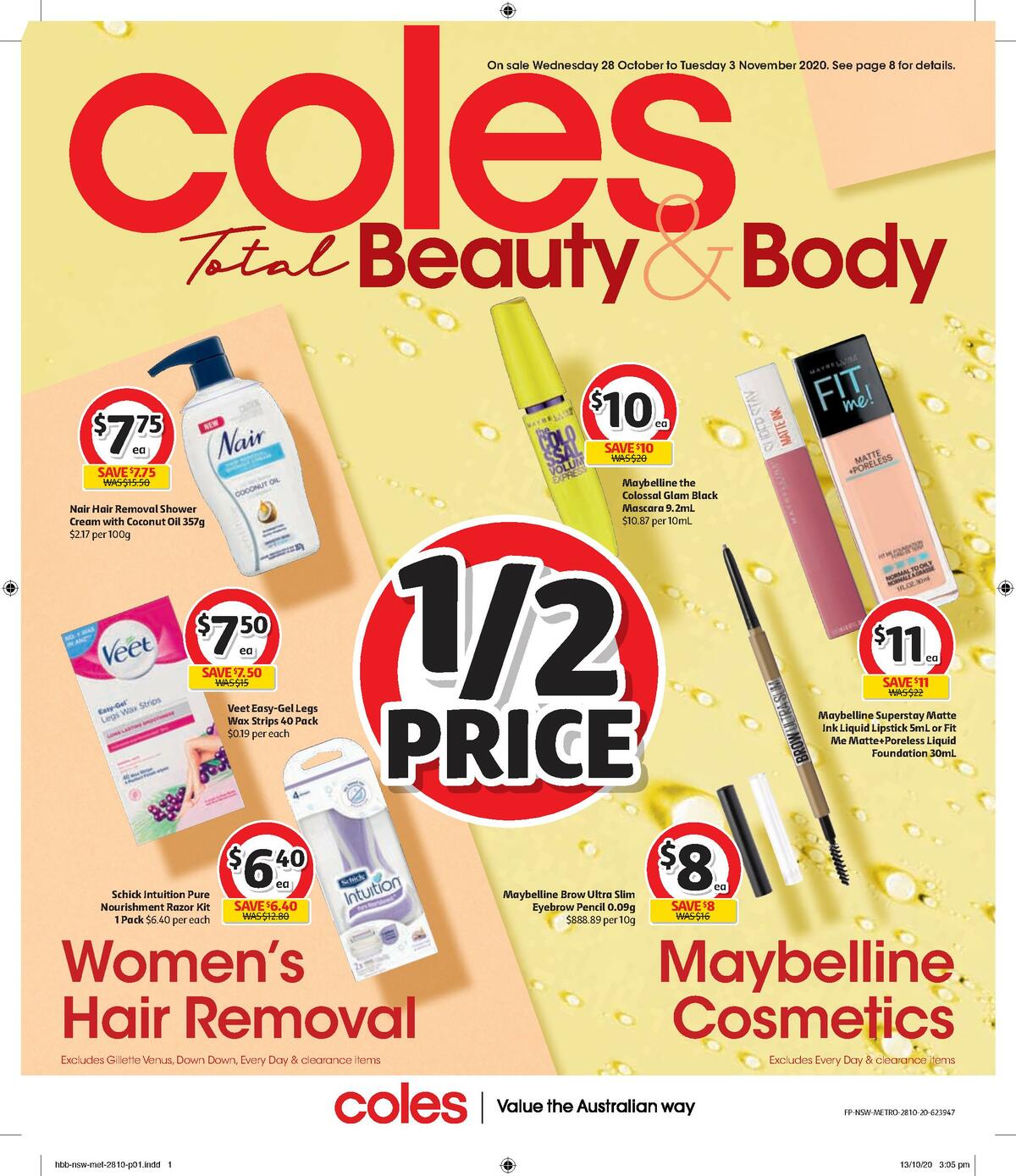 Coles Health & Beauty Catalogues & Specials from 28 October