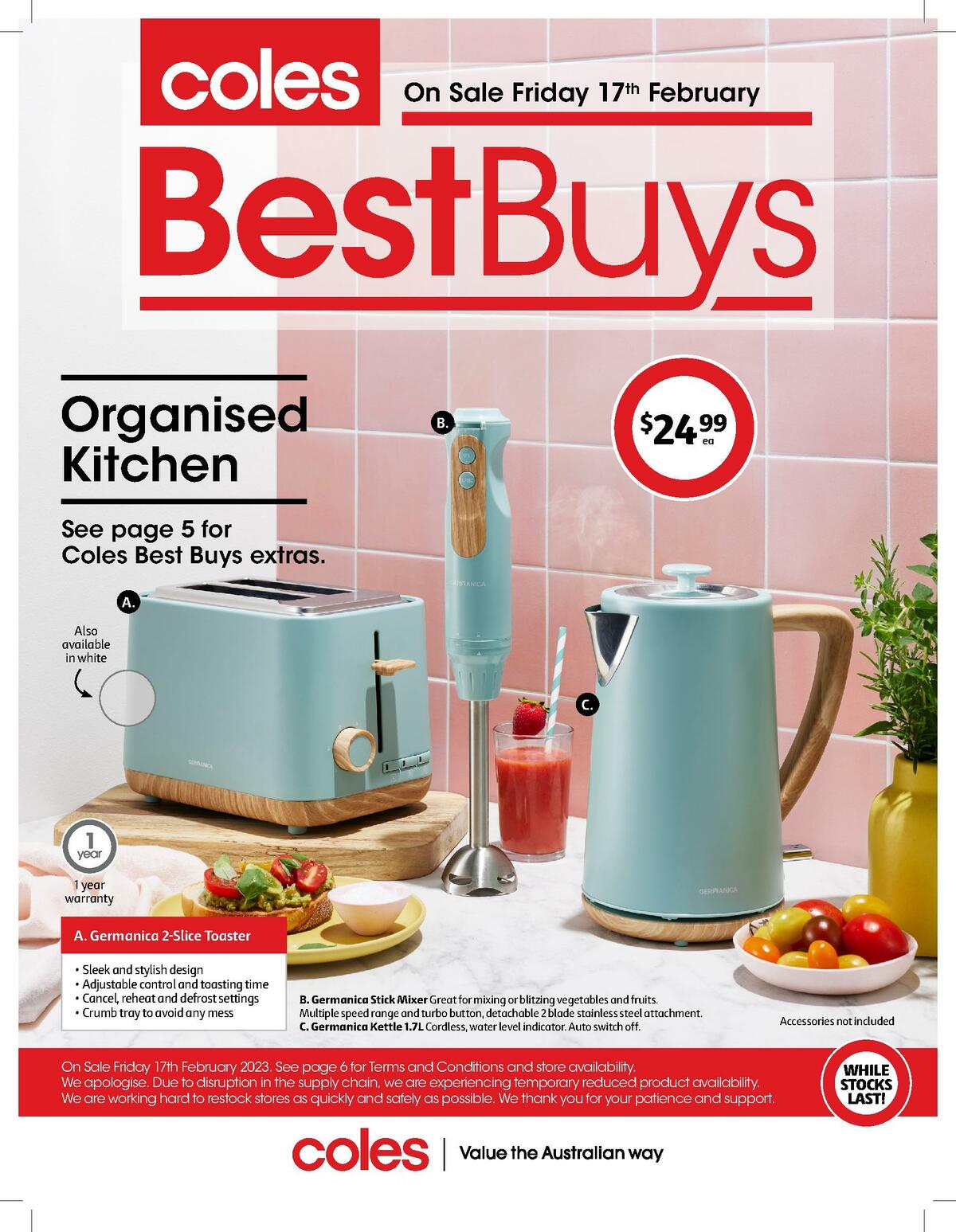 Coles Best Buys - Organised Kitchen Catalogues & Specials from 17 February