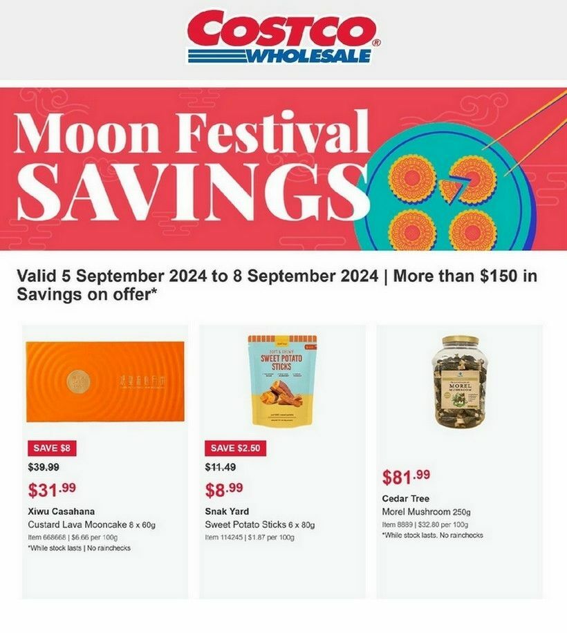 Costco Moon Festival Savings Catalogues & Specials from 5 September