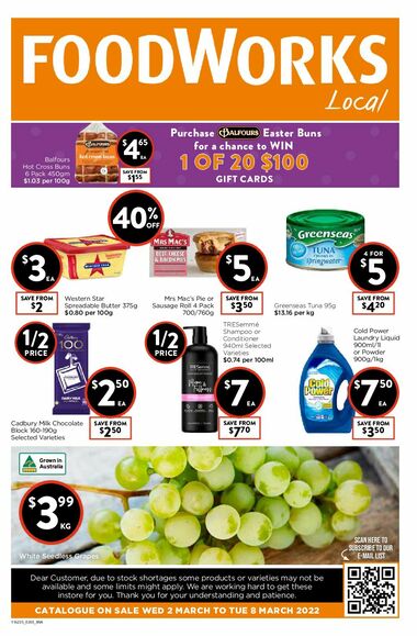 FoodWorks - Olsens Corner, Bundaberg, QLD - Opening Hours & Catalogue