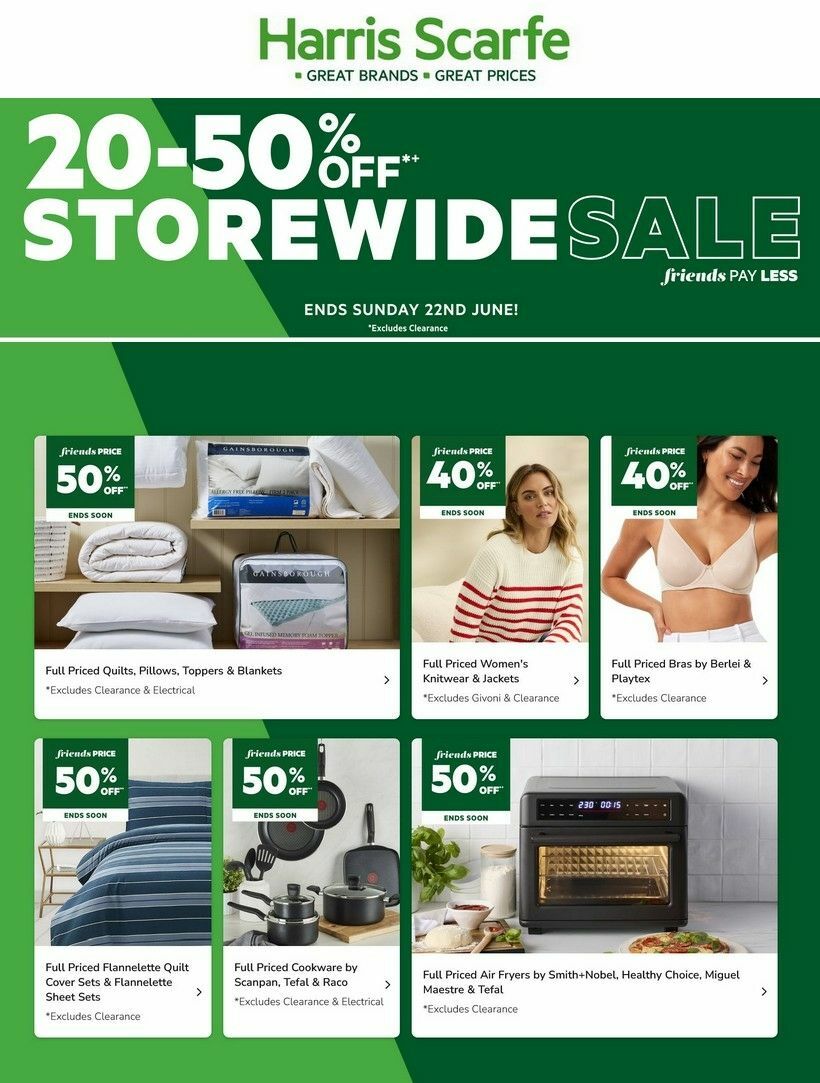 Harris Scarfe from 11 June