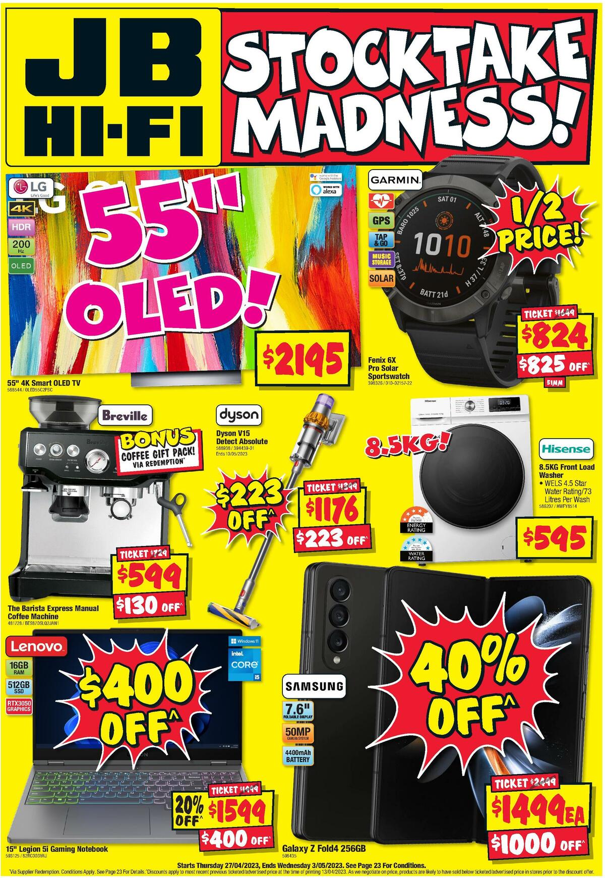 JB Hi-Fi from 27 April