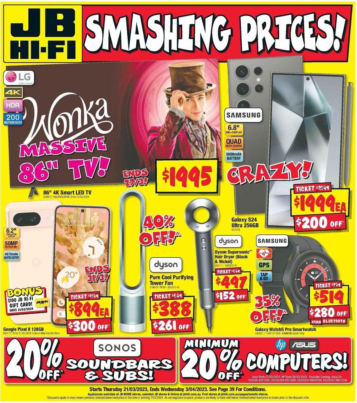 JB Hi-Fi from 21 March
