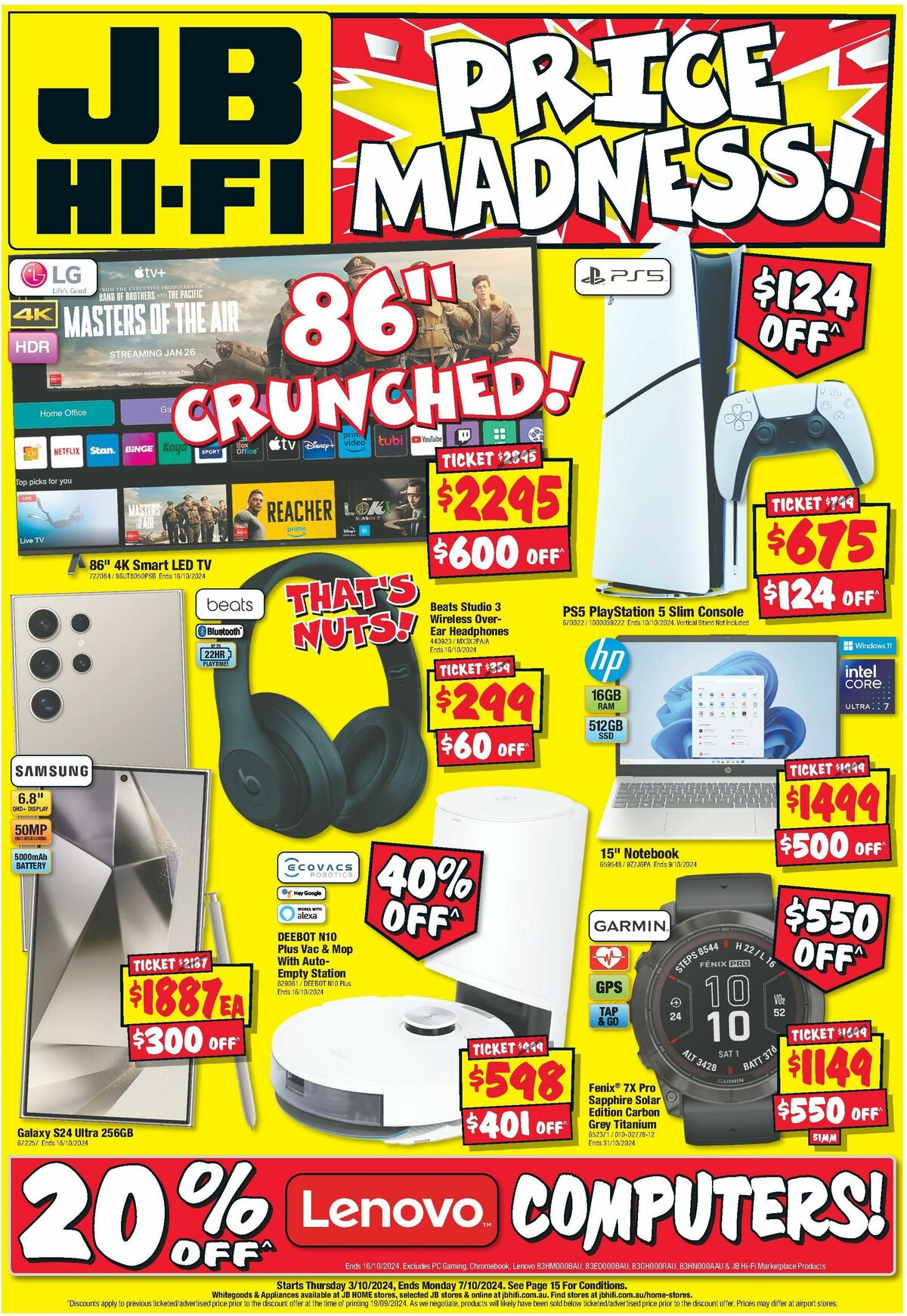JB Hi-Fi from 3 October
