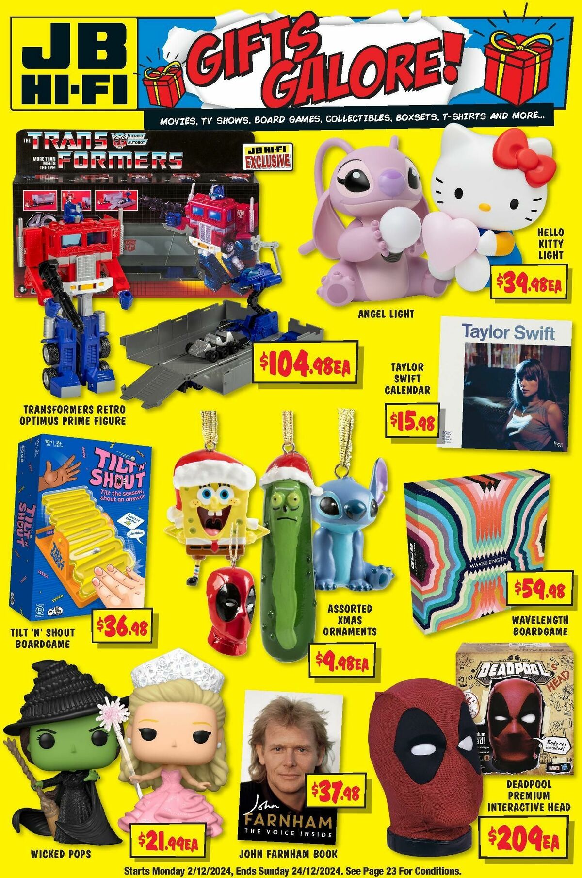 JB Hi-Fi from 2 December
