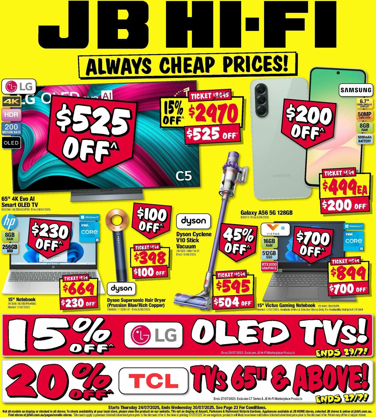 JB Hi-Fi from 24 July