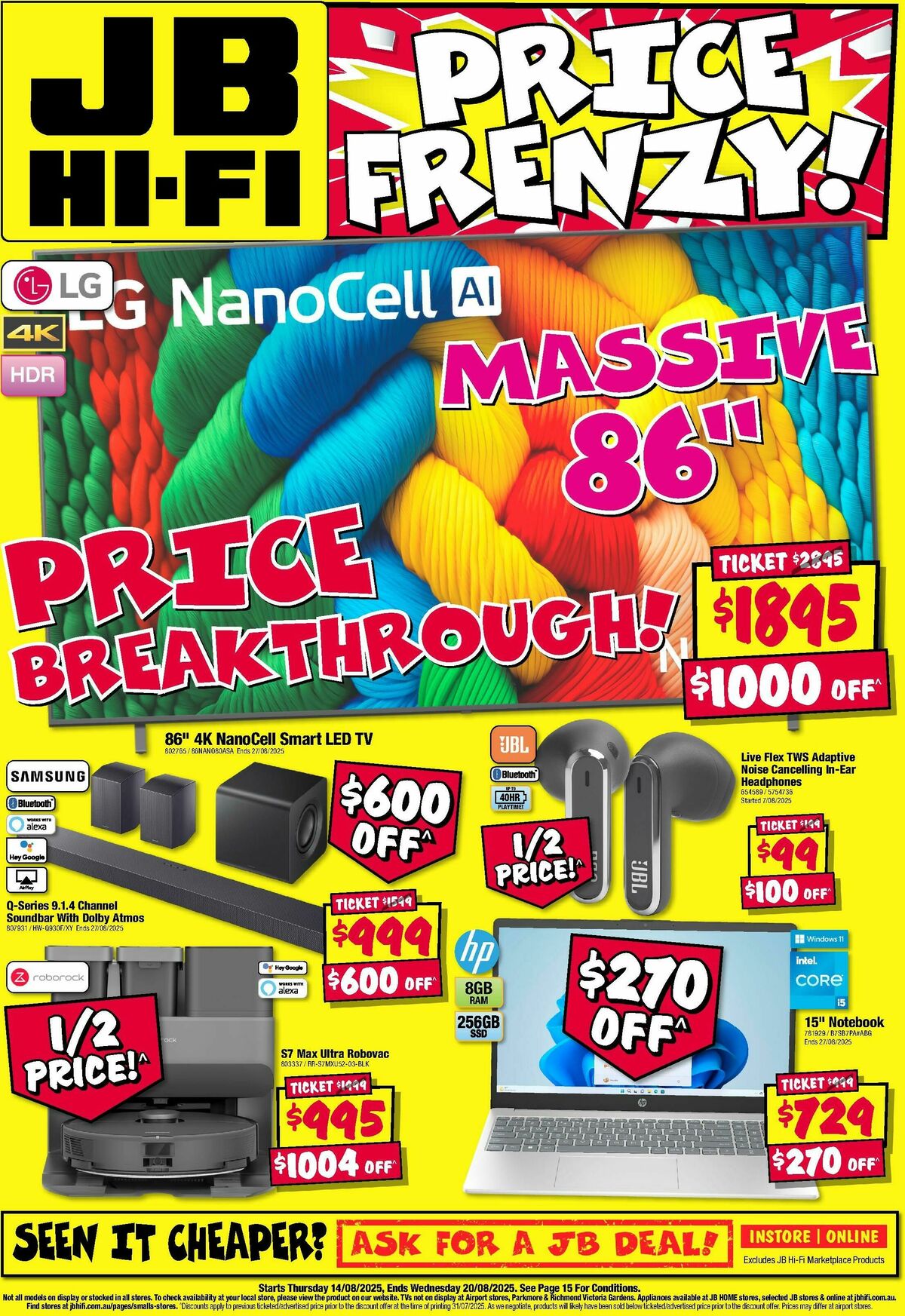 JB Hi-Fi from 14 August