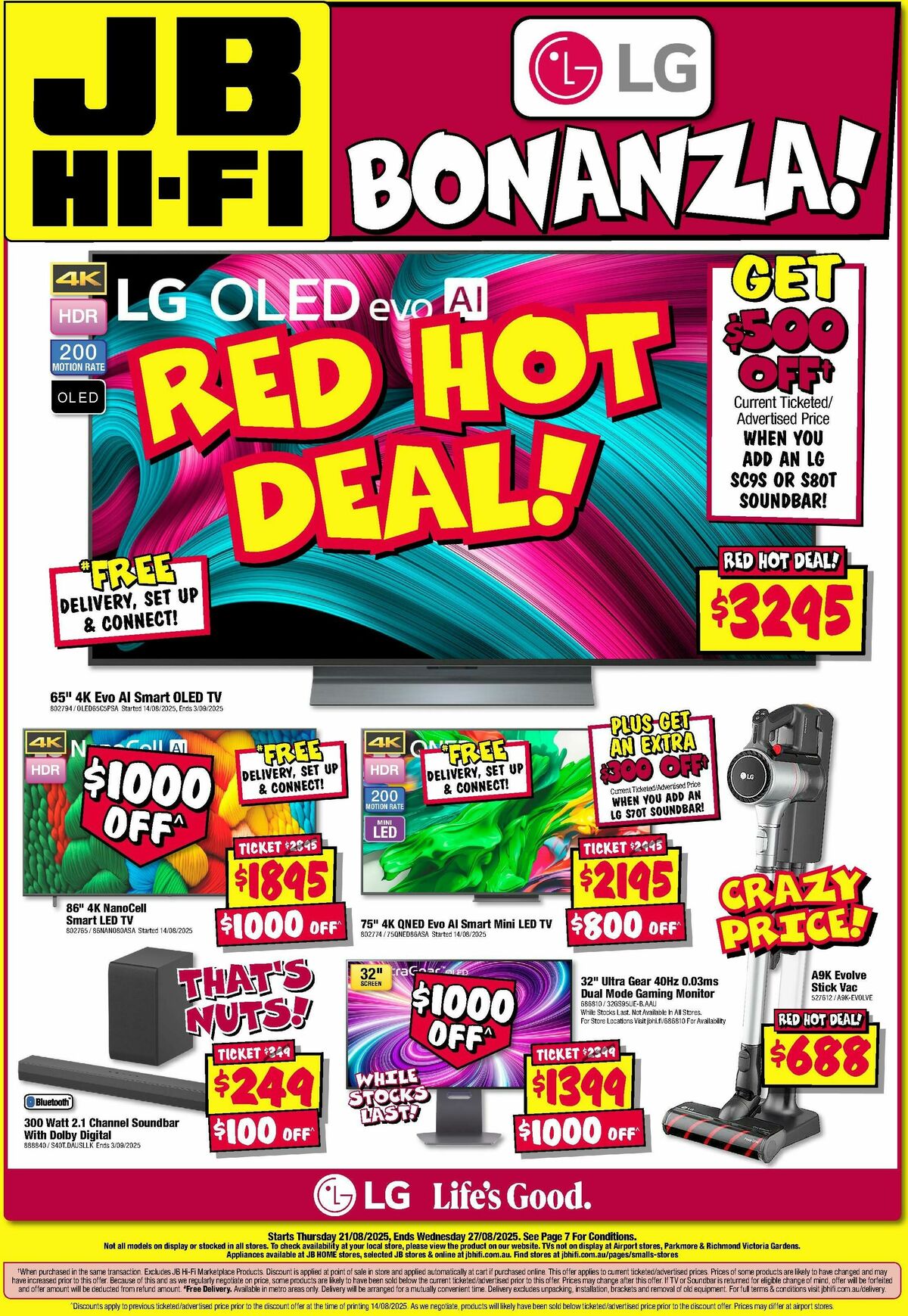 JB Hi-Fi from 21 August