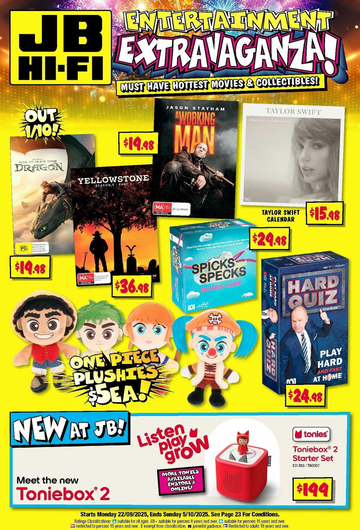 JB Hi-Fi from 22 September