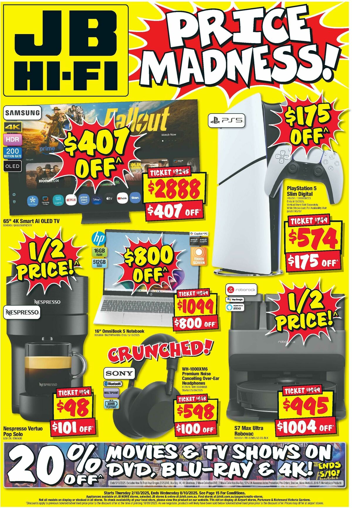 JB Hi-Fi from 1 October