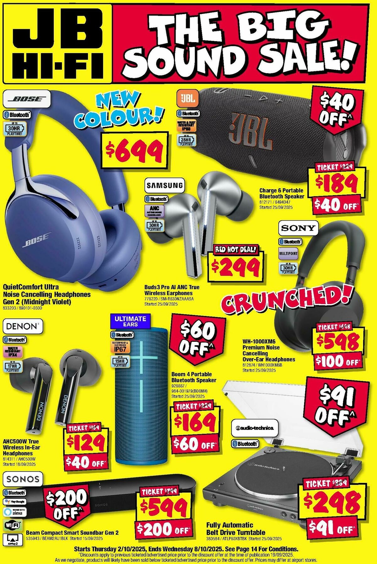 JB Hi-Fi The Big Sound Sale! from 1 October