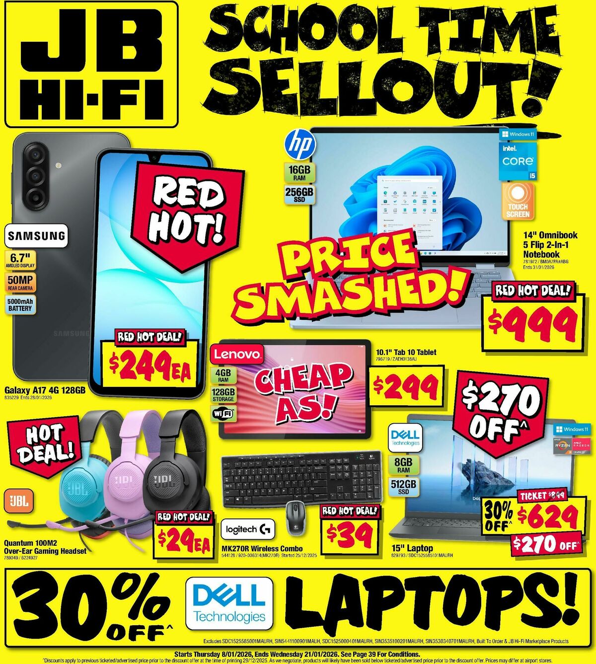 JB Hi-Fi from 8 January