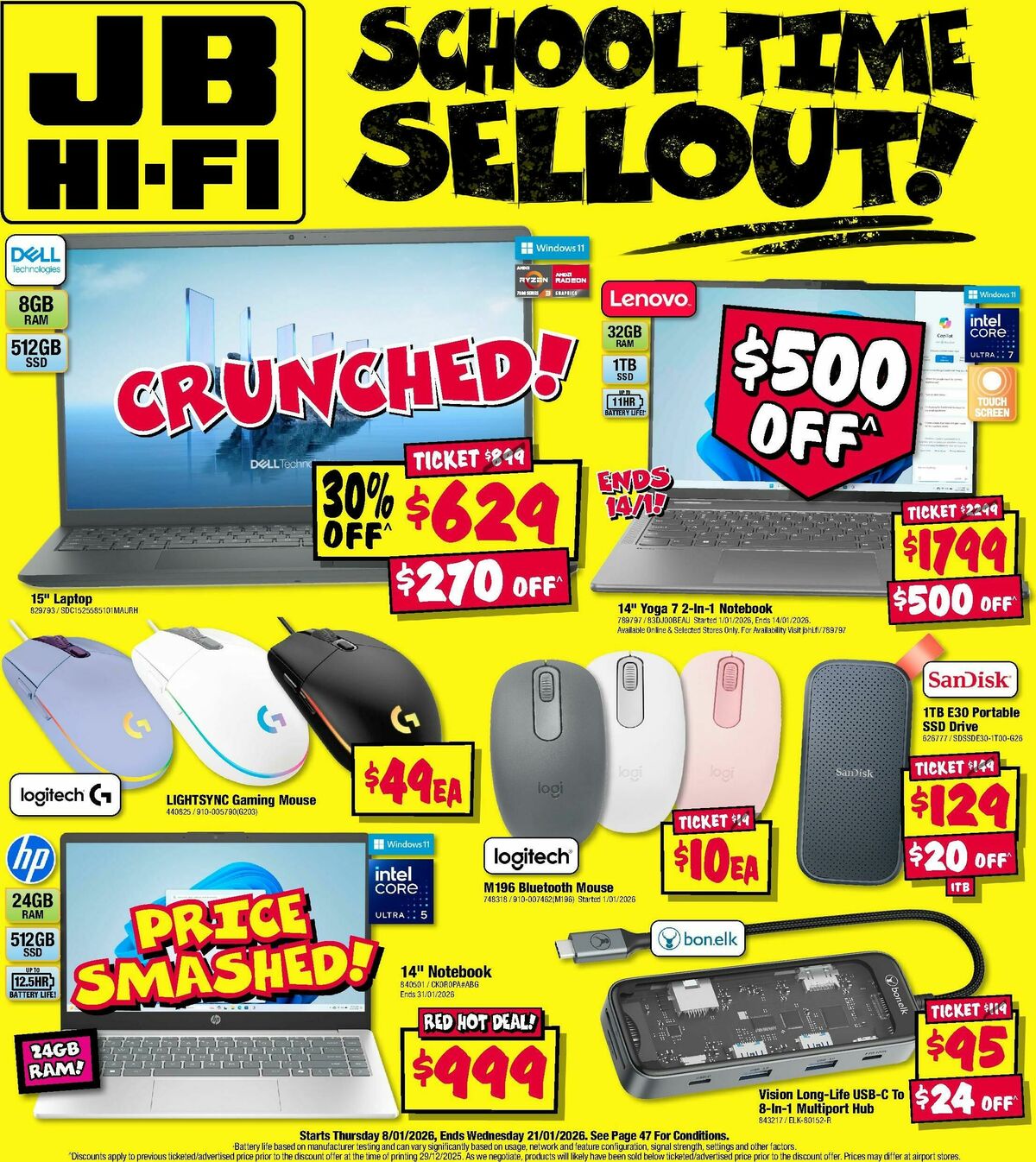 JB Hi-Fi School time sellout on computers! from 8 January