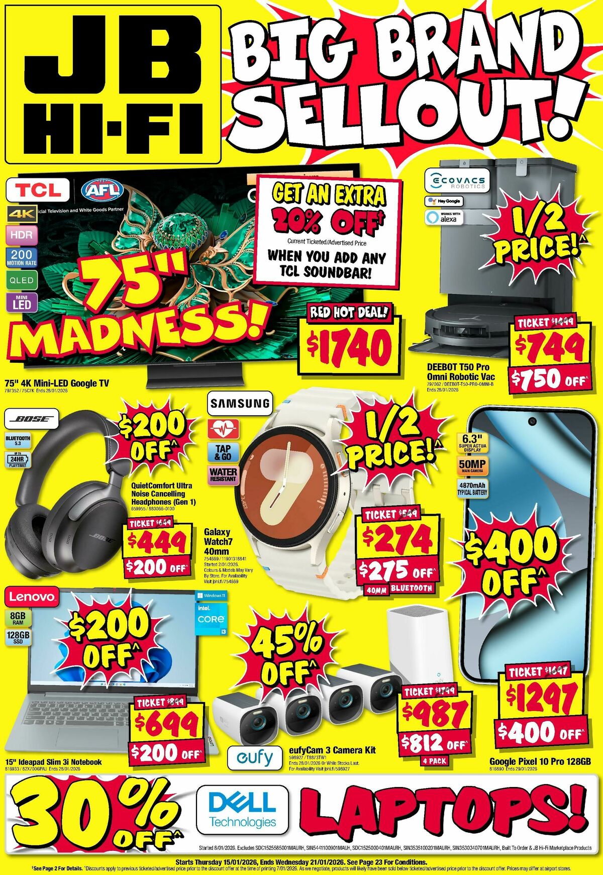 JB Hi-Fi from 15 January