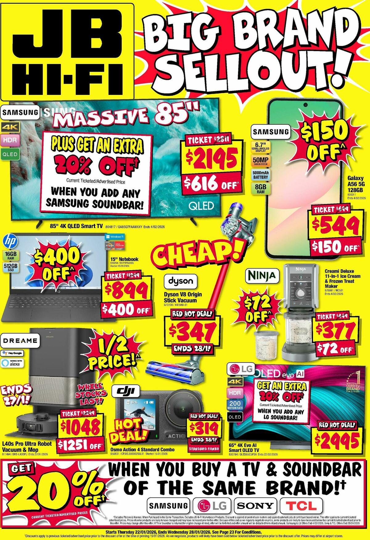 JB Hi-Fi from 22 January