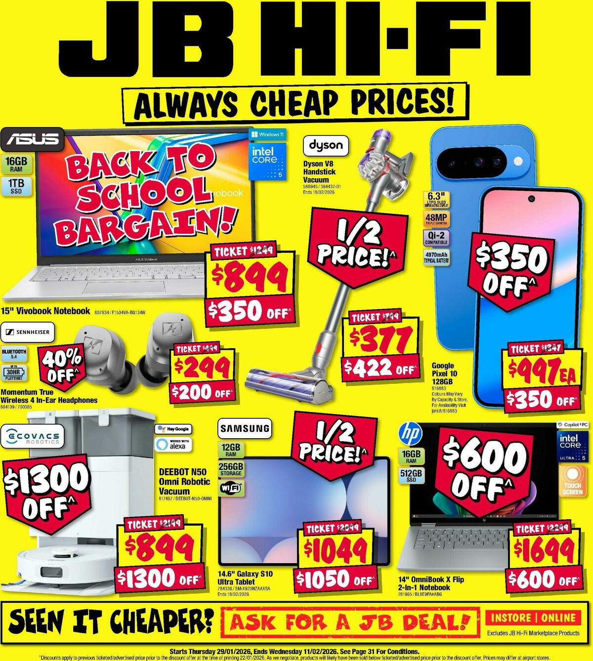 JB Hi-Fi from 29 January