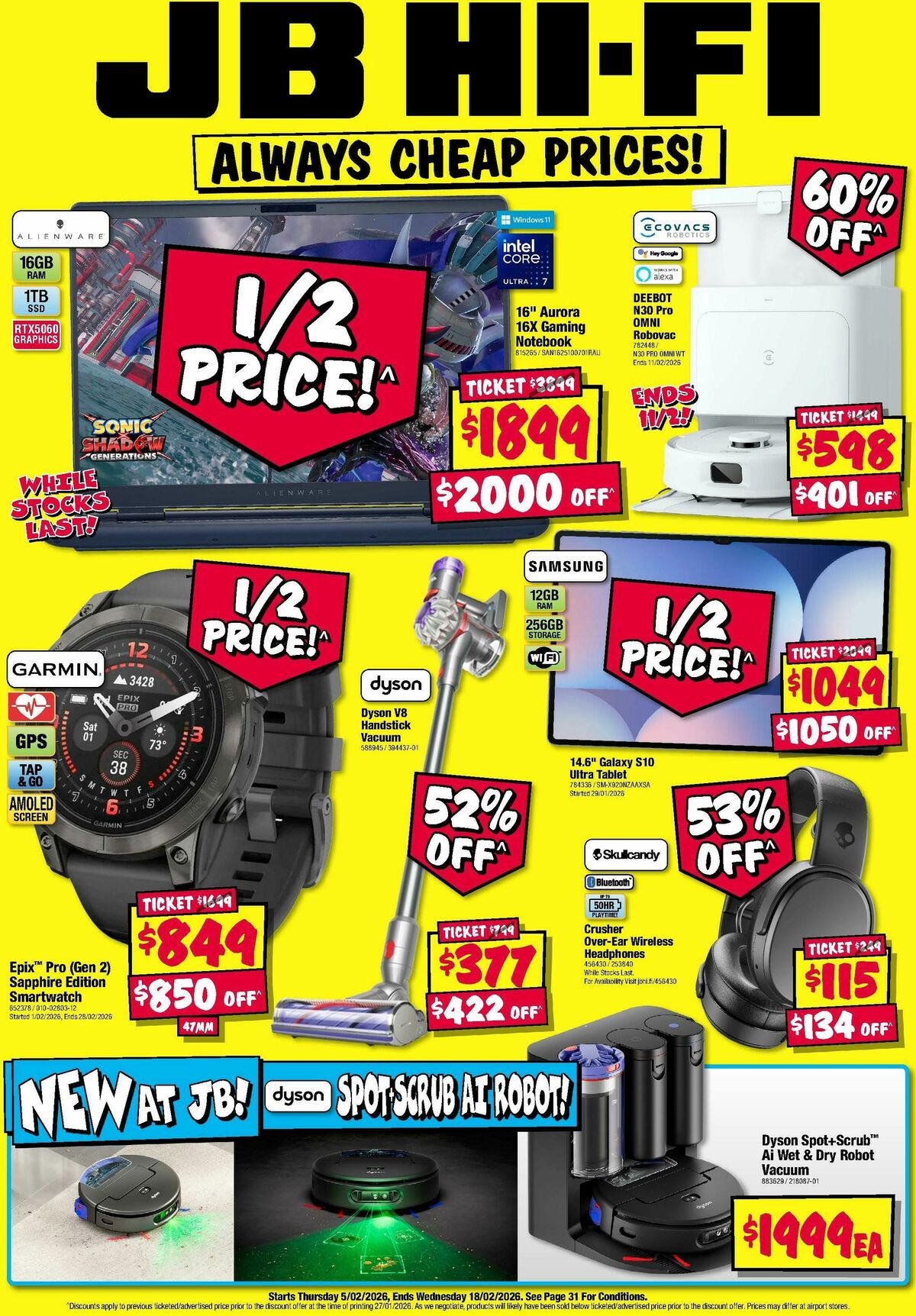 JB Hi-Fi from 5 February