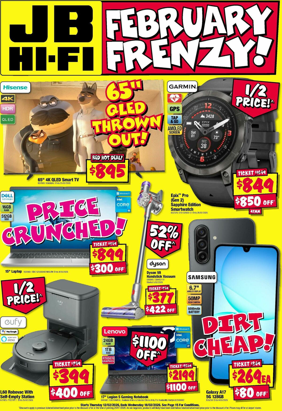JB Hi-Fi from 12 February