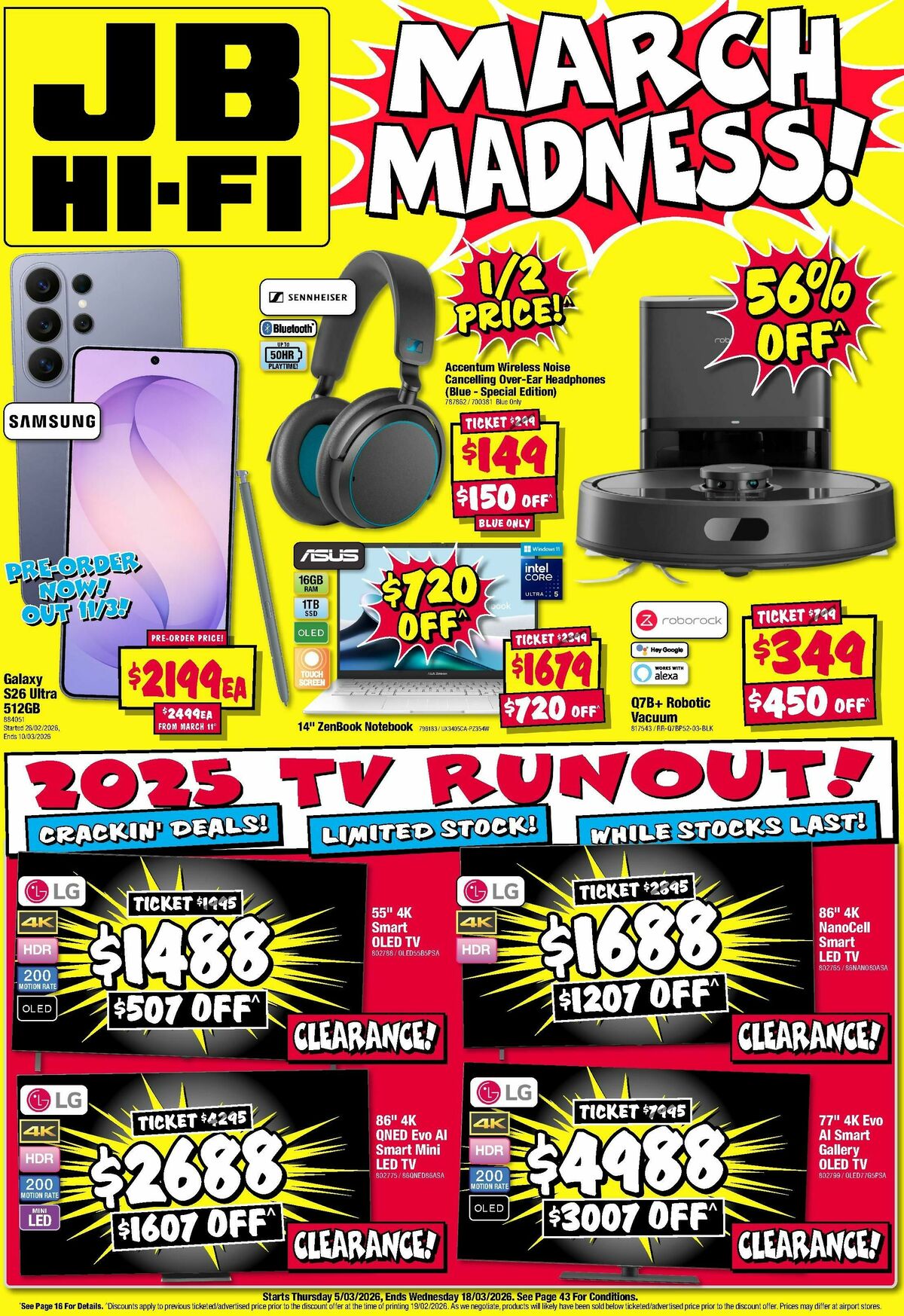 JB Hi-Fi from 5 March