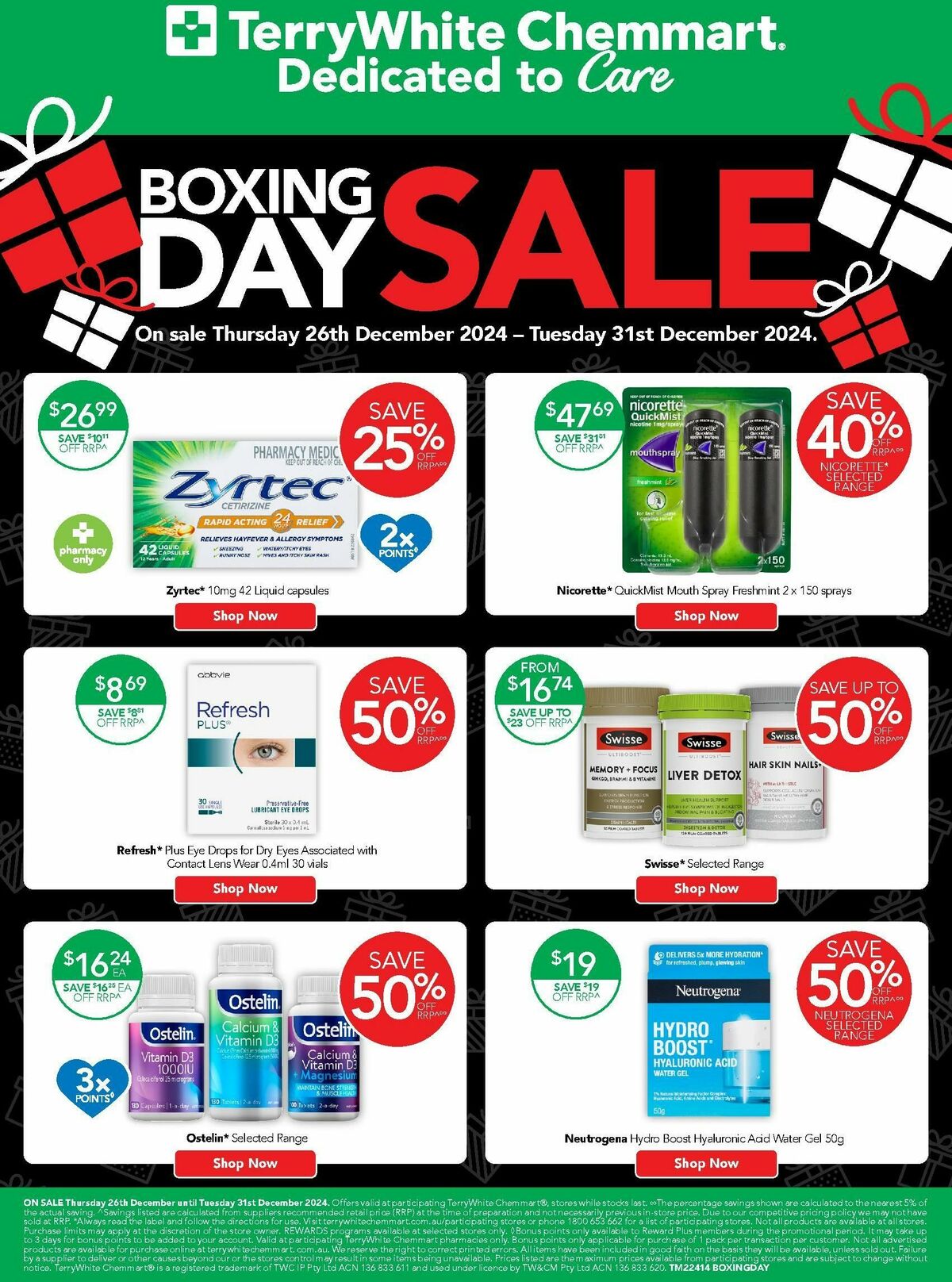 TerryWhite Chemmart from 26 December